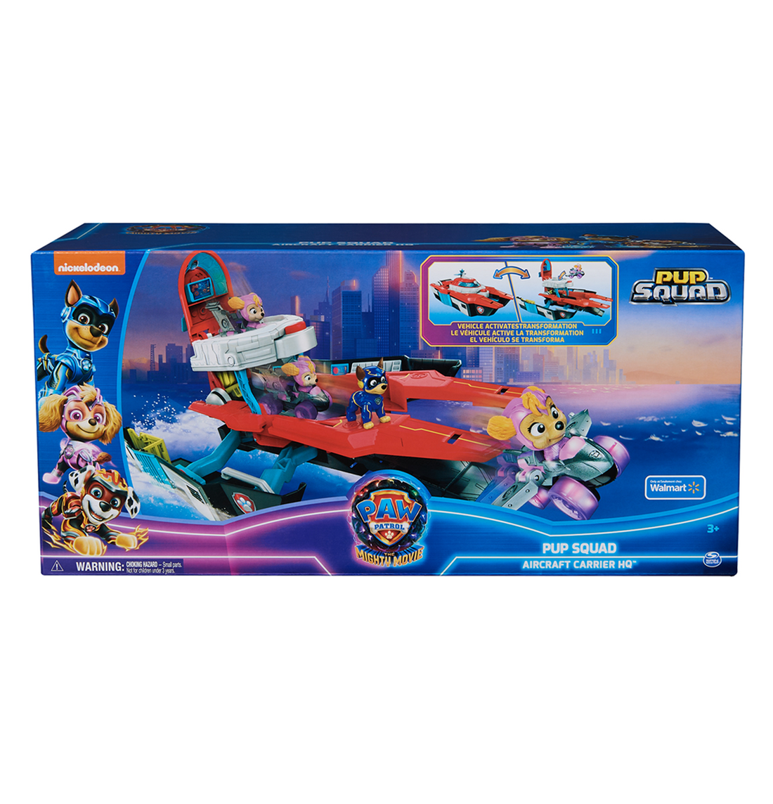 PAW Patrol: The Mighty Movie Pup Squad Aircraft Carrier Skye Racer & C ...