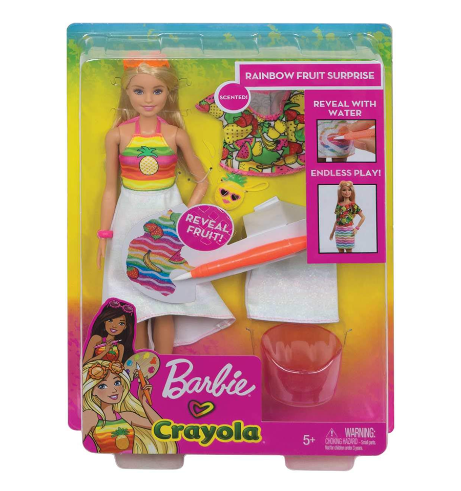 Barbie Crayola Rainbow Fruit Surprise Doll & Fashions – Toys Onestar